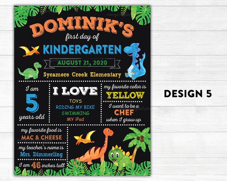 Boy First Day of Kindergarten Sign Printable Instant Download - Etsy