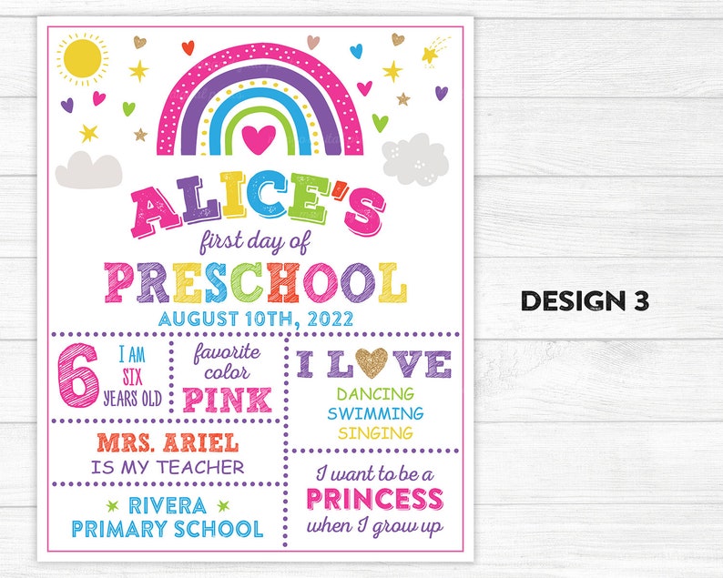 Editable Back to School Sign Printable First Day of School - Etsy