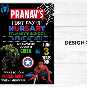 Boy First Day of Kindergarten Sign Printable Instant Download Boys ...