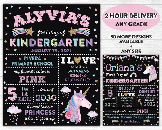 Party Supplies Paper & Party Supplies Unicorn First Day of Kindergarten ...