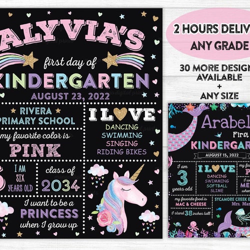 Unicorn First Day of School Sign Back to School Sign First - Etsy