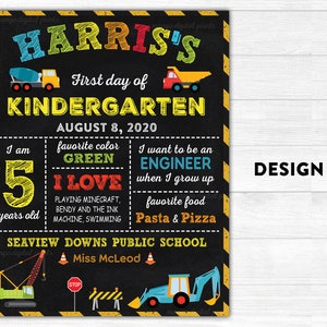 Boy First Day of Kindergarten Sign Printable Instant Download - Etsy