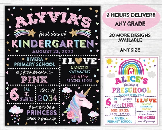 Editable Back to School Sign Printable First Day of School - Etsy