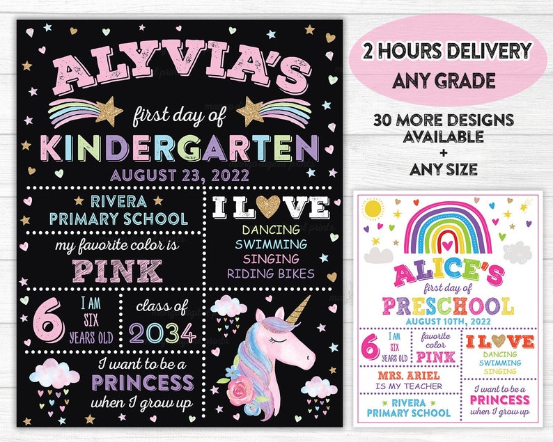 Editable Back to School Sign Printable First Day of School - Etsy