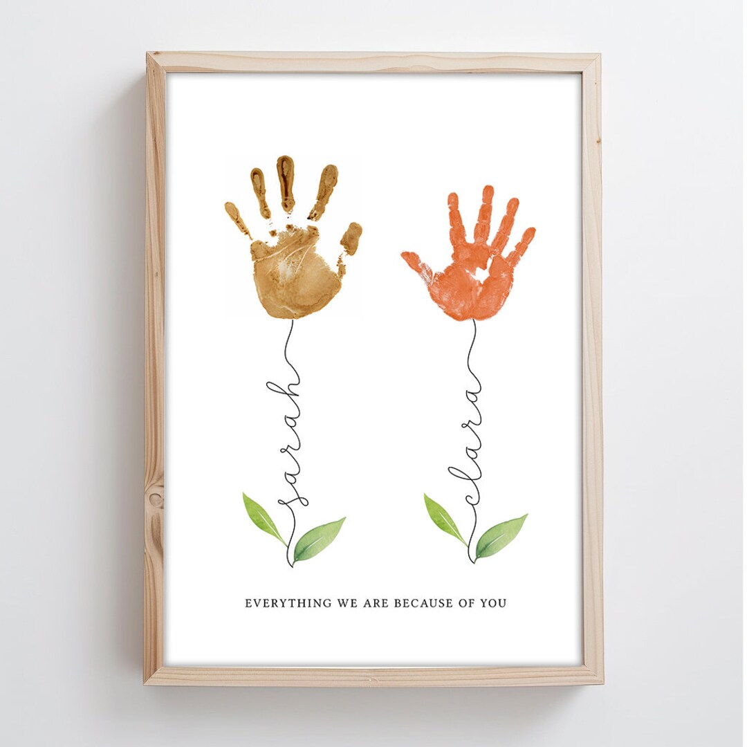 Editable Mothers Day Handprint Print, Personalized Mum Gift Nanny Craft ...