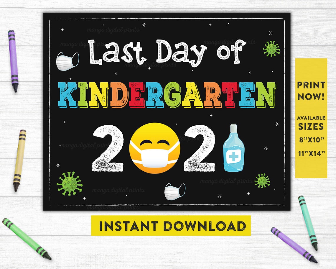 First day of kindergarten 2021 sign - dnalopi