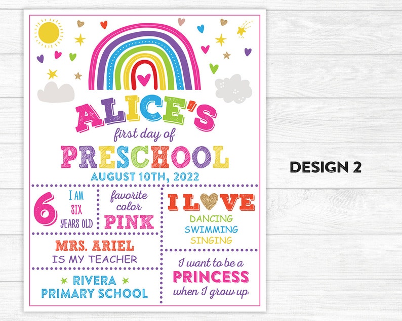 Editable Back to School Sign Printable First Day of School - Etsy