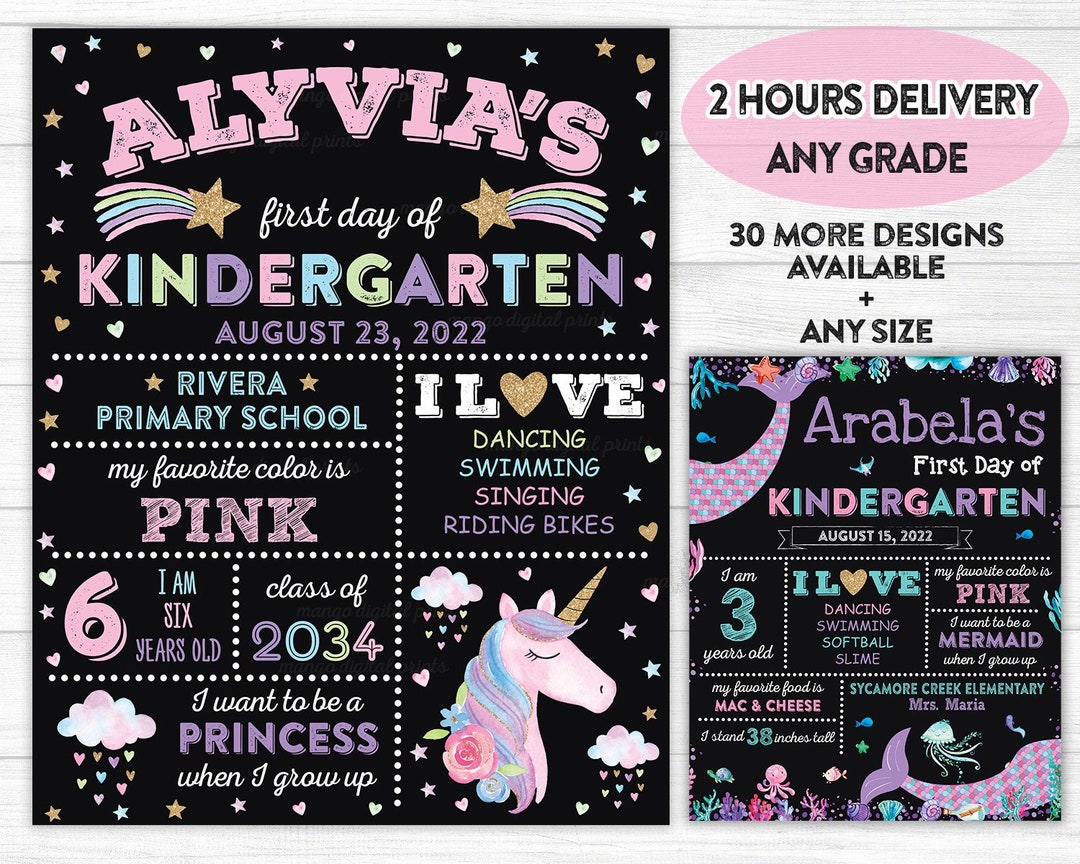 First Day of Preschool Sign Printable First Day of School Sign Back to ...