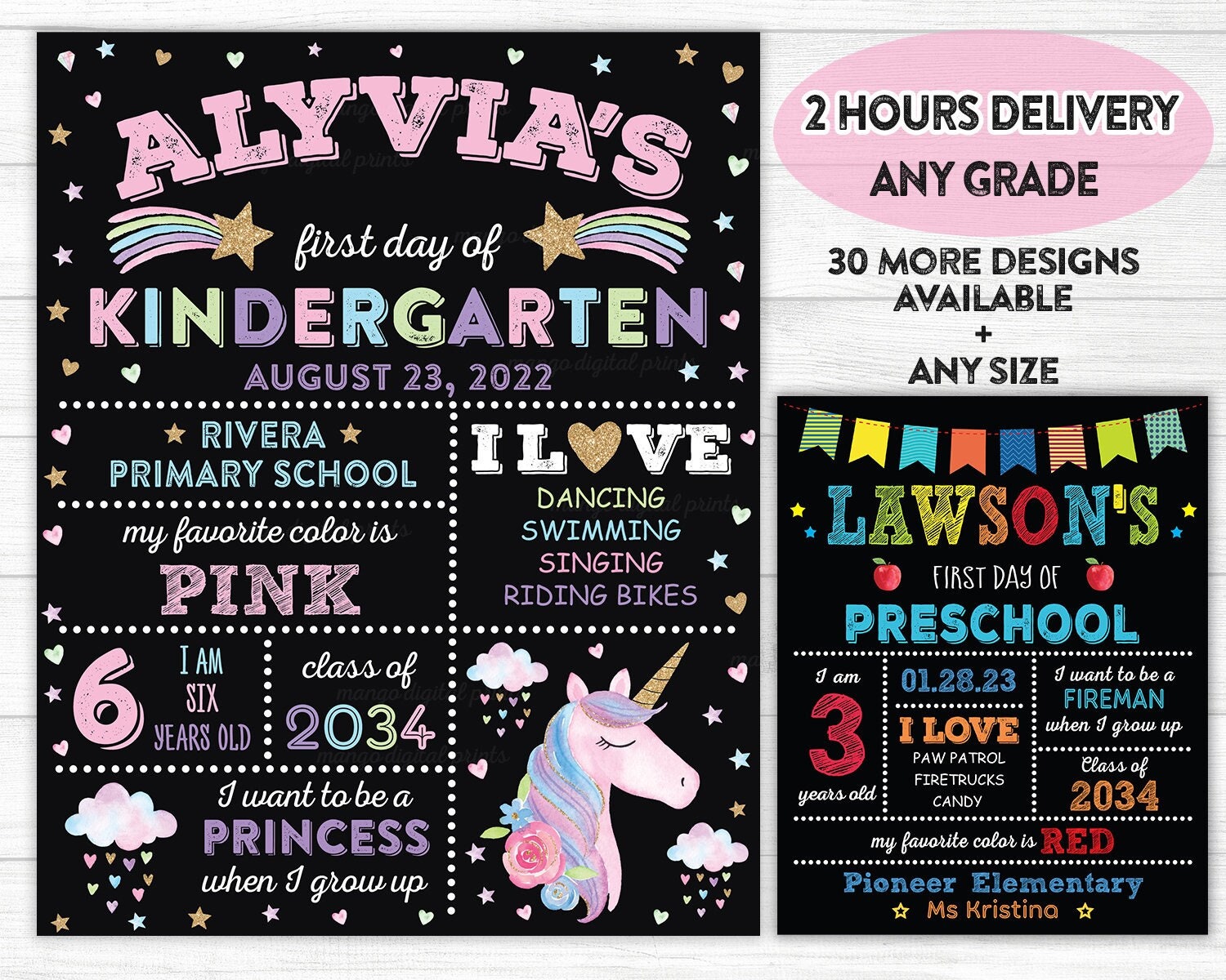 Editable Back to School Sign, Printable First Day of School Sign, First ...