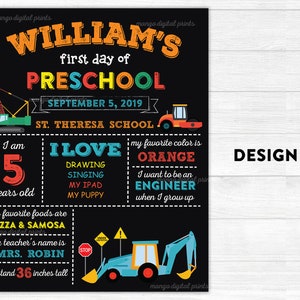 Boy First Day of Kindergarten Sign Printable Instant Download Boys ...