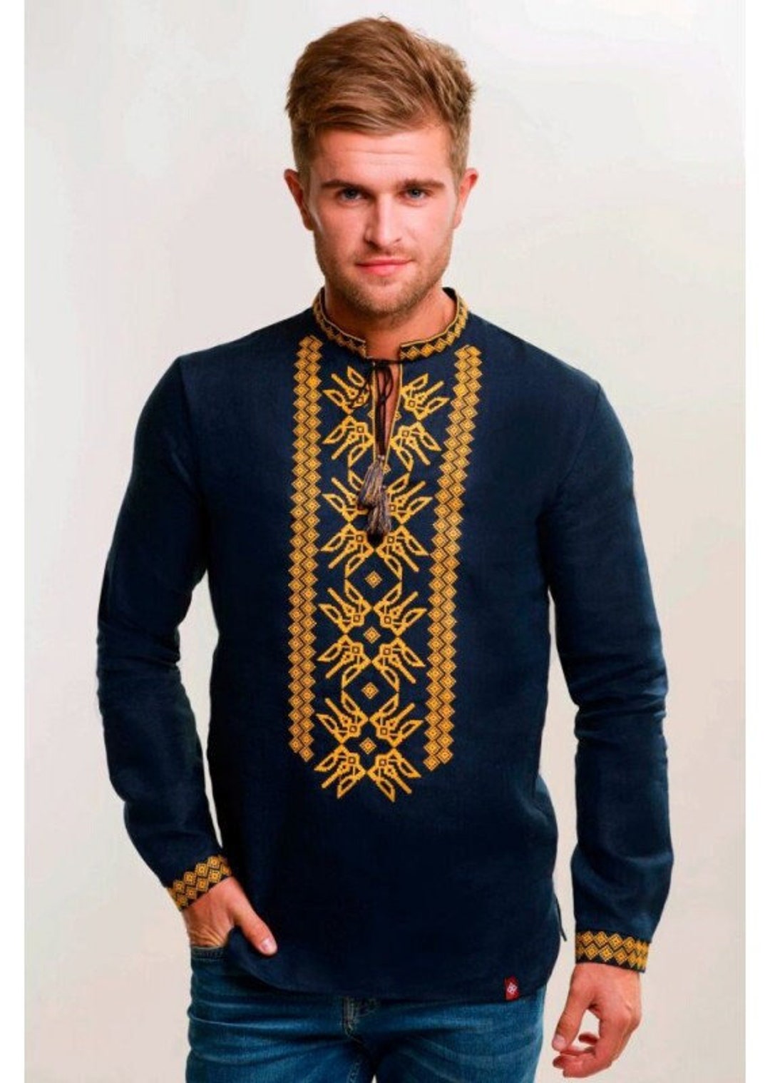 Linen Shirt Ukrainian Vyshyvanka Men's Embroidered Shirt, Gift for ...