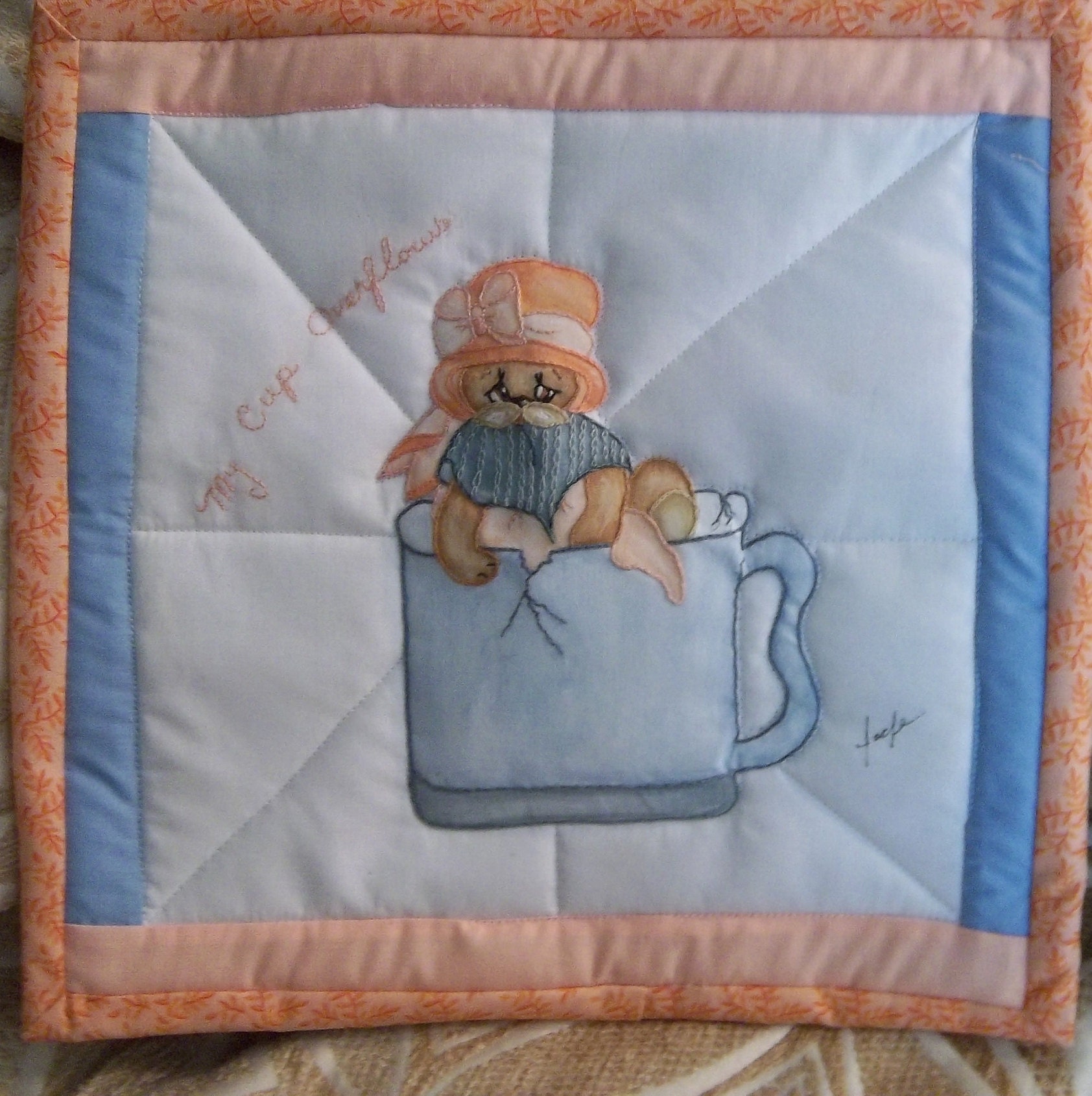 Embroidered Mug Rugs Pattern - Etsy