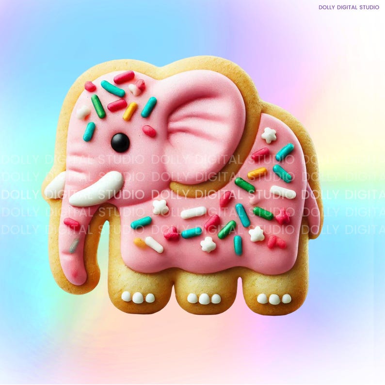 Animal Crackers Clipart Circus Pink Frosting Animal Cracker PNG Iced ...