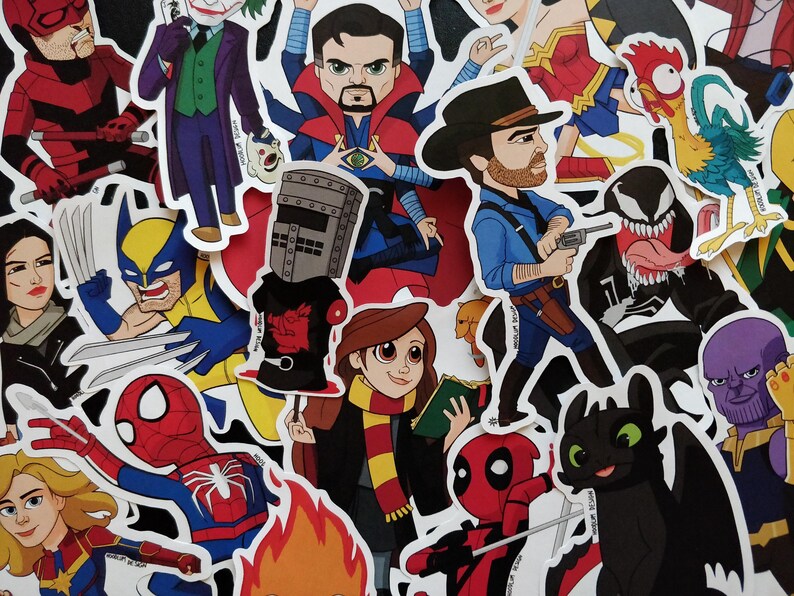 Multi-Pack Pop Culture Character Sticker Choose 3 5 8 or | Etsy