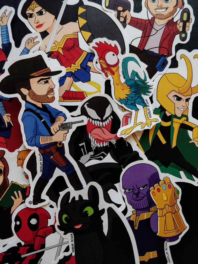 Multi-Pack Pop Culture Character Sticker Choose 3 5 8 or | Etsy