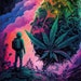 Trippy Tapestry Marijuana Astronaut V7 Colorful UV Backdrop XL Dark Tapestry Psychedelic Uv ...