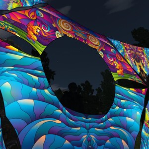Dj-stage Decor - Psychedelic Uv-reactive Party Decoration - Design Set ...