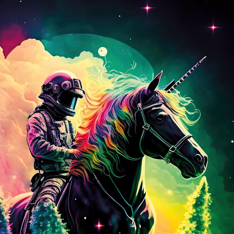 Trippy Tapestry Marijuana Astronaut V14 Colorful UV - Etsy