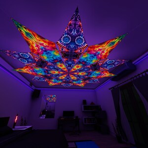 Ceiling Decoration With a Tie-dye Print V4 - Psychedelic Uv-reactive ...