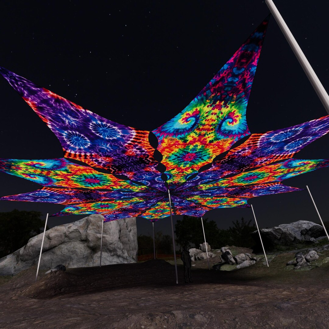 Ceiling Decoration With a Tie-dye Print V2 - Psychedelic Uv-reactive ...