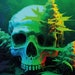 Trippy Tapestry Marijuana Skull V2 Colorful UV Backdrop Digital Painting Dark Tapestry ...