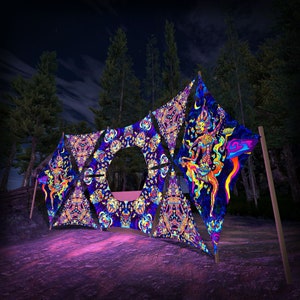 Dj-stage Decor Psychedelic Uv-reactive Party Decoration Design Set Kl ...