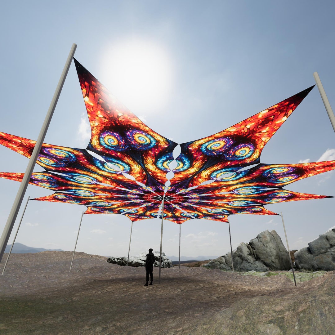 Ceiling Decoration Endless Vortex V3 - Psychedelic Uv-reactive Canopy ...