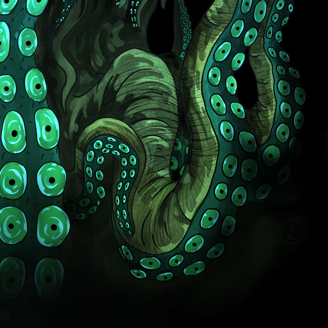 Trippy Tapestry Cthulhu the Old One Colorful UV Backdrop - Etsy