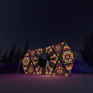 Dj-stage Decor - Psychedelic Uv-reactive Party Decoration - Design Set ...