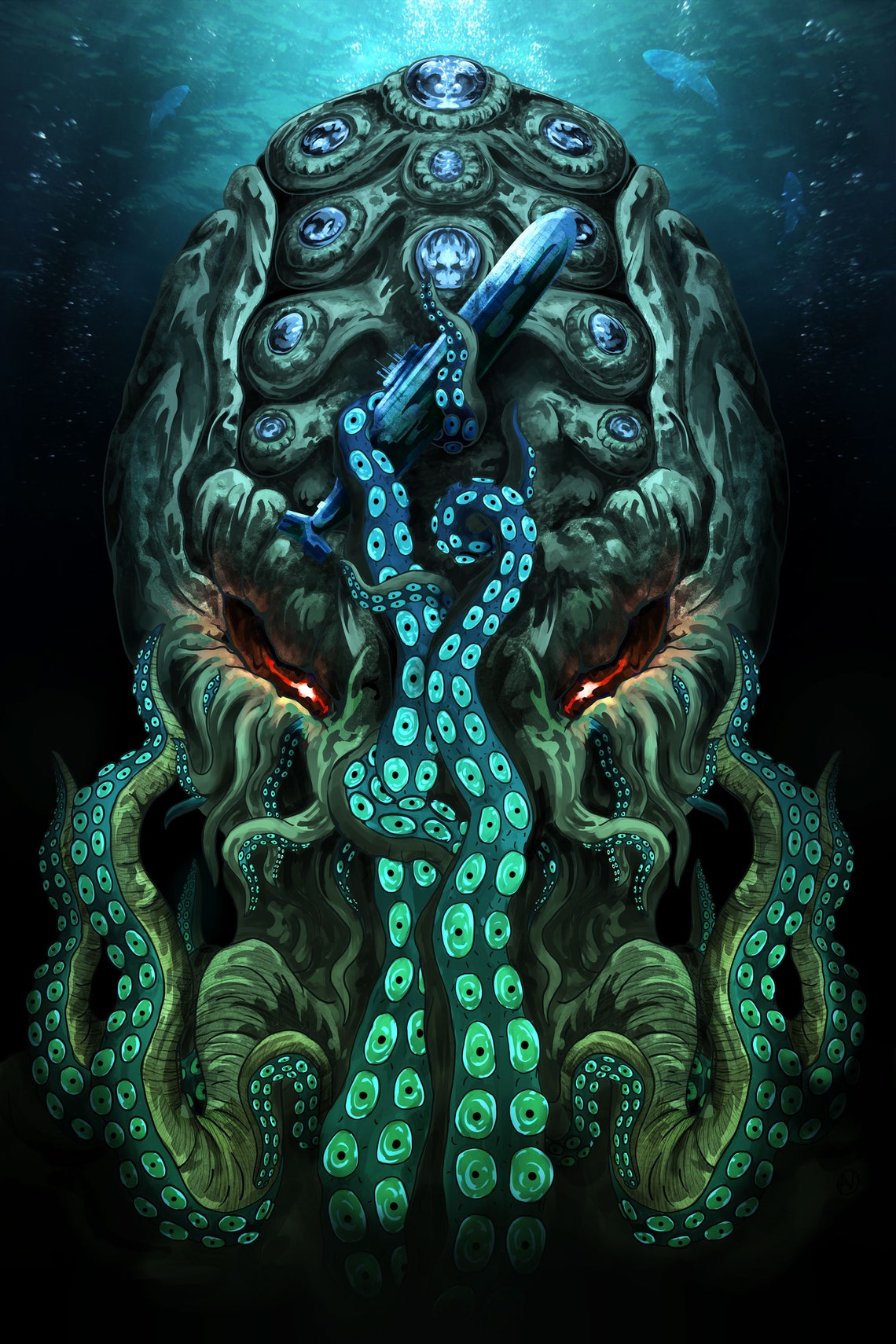 Trippy Tapestry Cthulhu the Old One Colorful UV Backdrop - Etsy