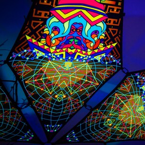 Ceiling Decoration - Psychedelic Uv-reactive Canopy – 6 Petals Set ...