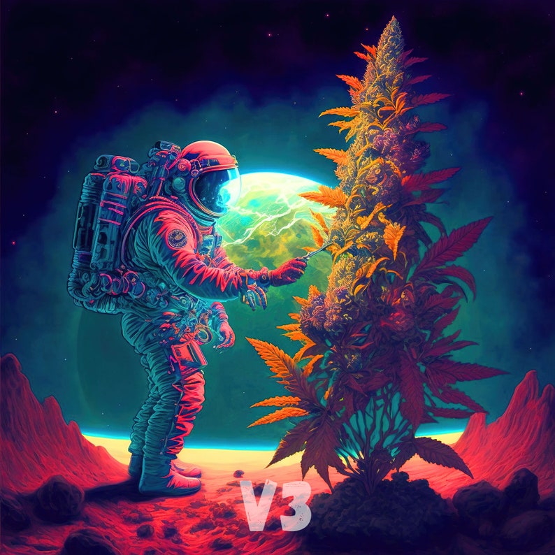 Trippy Tapestry Marijuana Astronauts Bundle 01 Colorful UV - Etsy
