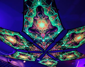Ceiling Decoration Psychedelic Uv-reactive Canopy 6 Petals - Etsy