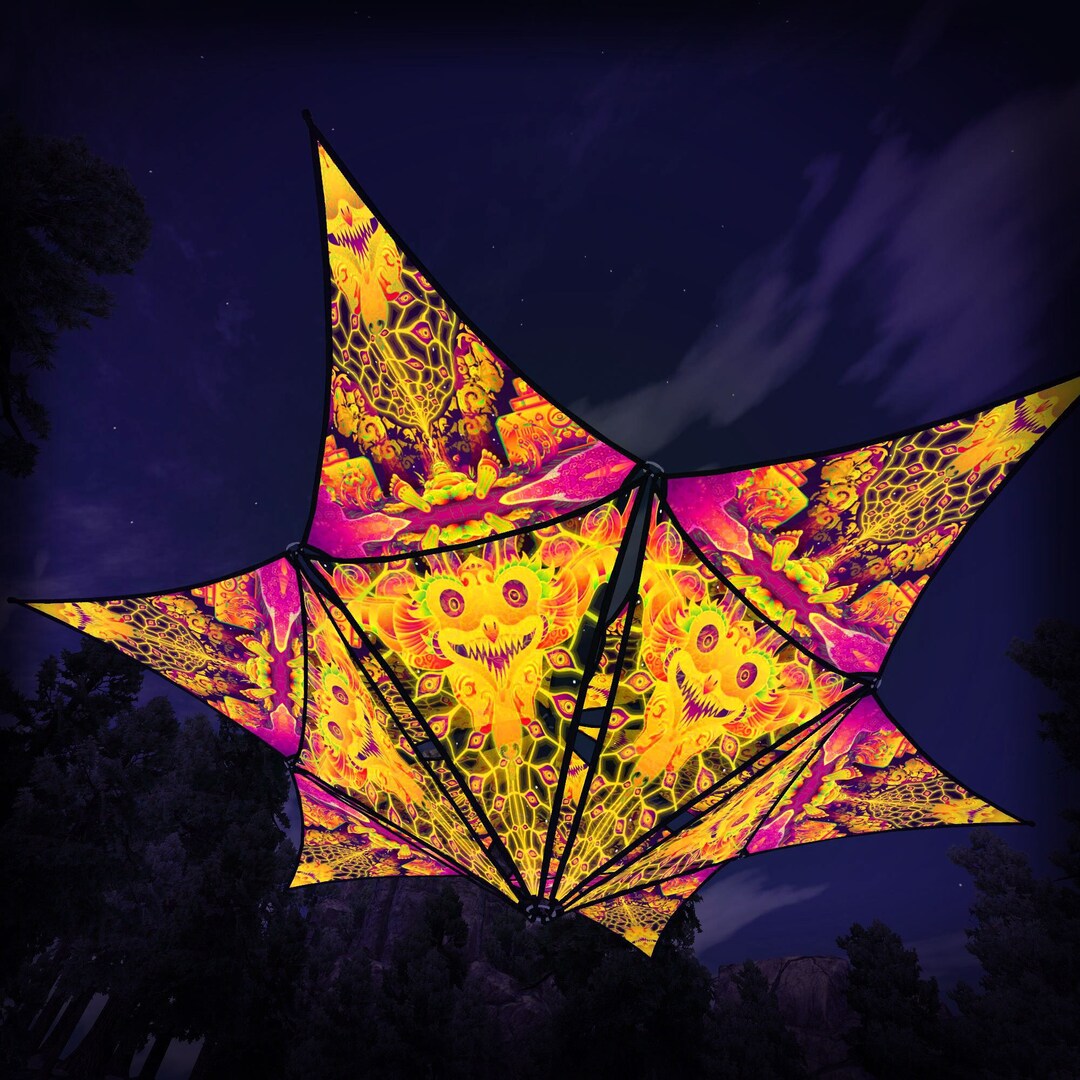 Ceiling Decoration Uv-reactive Canopy Psychedelic Party Decoration ...