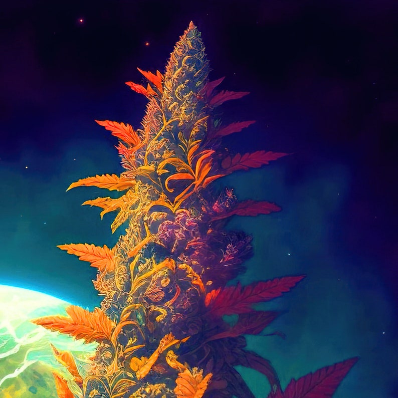 Trippy Tapestry Marijuana Astronaut V3 Colorful UV - Etsy