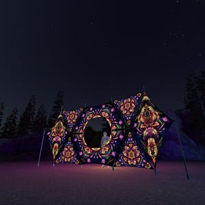 Dj-stage Decor - Psychedelic Uv-reactive Party Decoration - Design Set ...