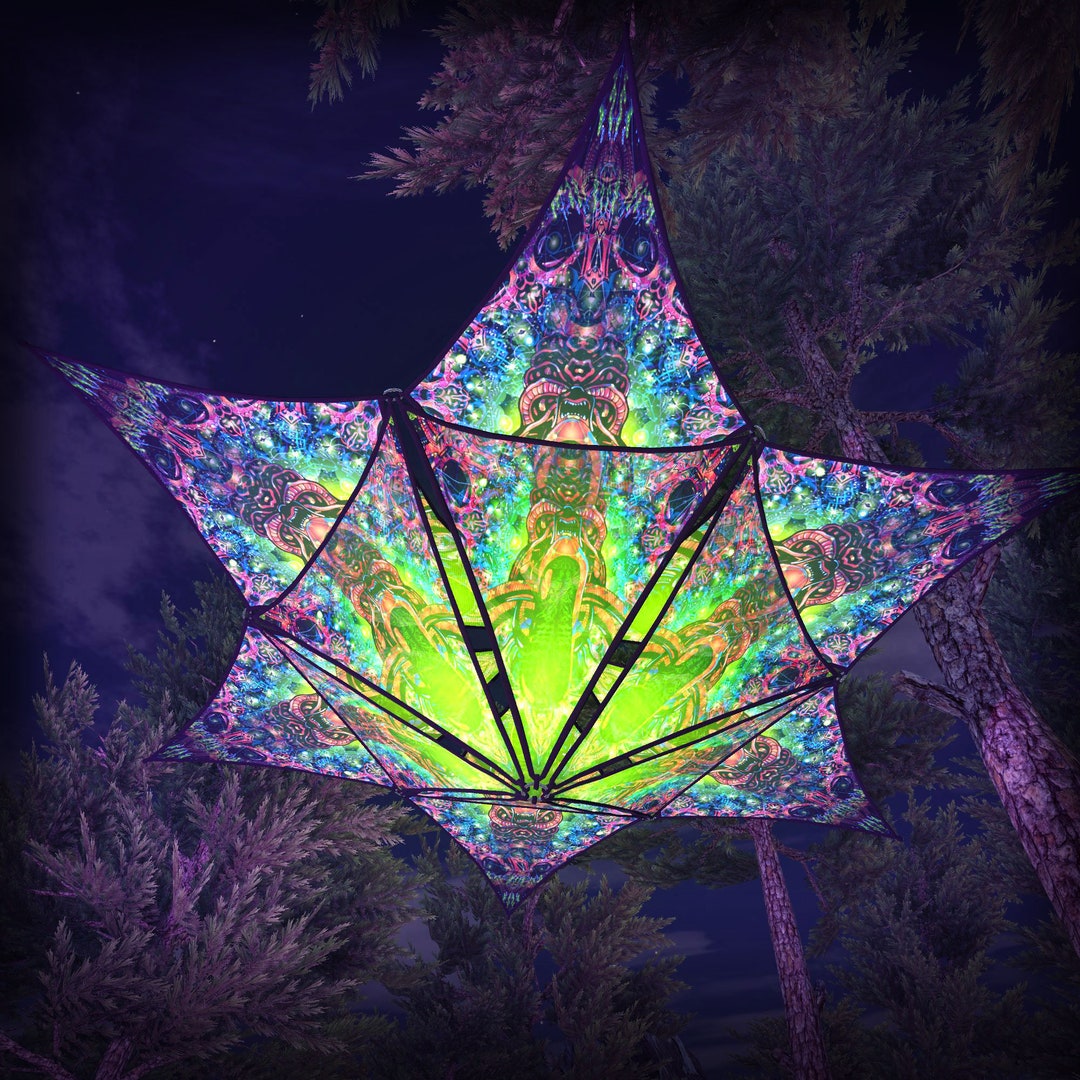 Ceiling Decoration Uv-reactive Canopy Psychedelic Party Decoration ...