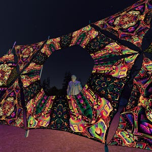 Dj-stage Decor - Psychedelic Uv-reactive Party Decoration - Design Set ...