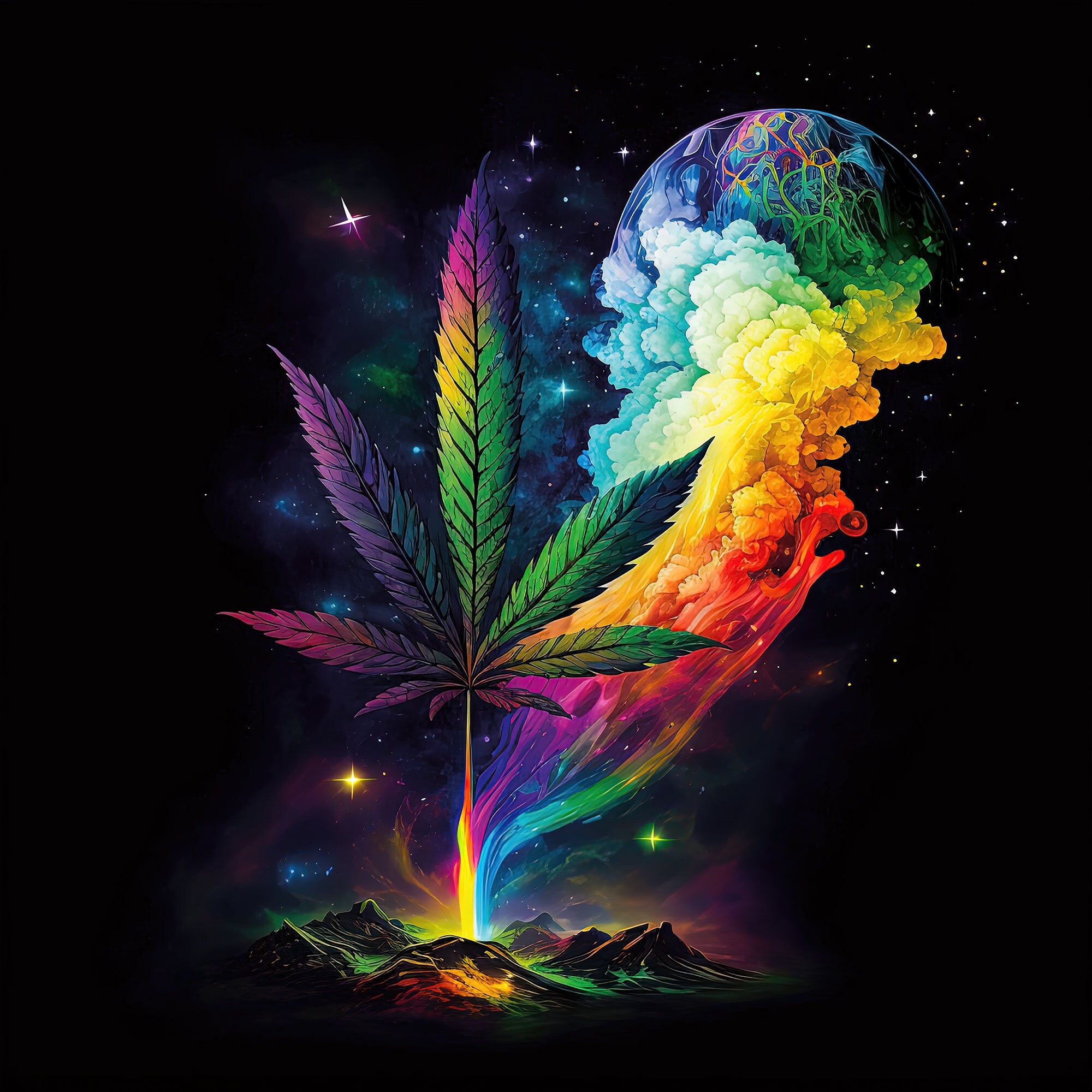 Trippy Weed Smoke Wallpaper