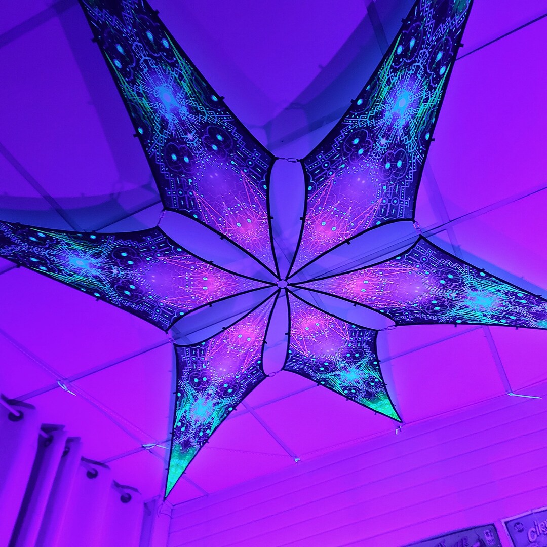 Ceiling Decoration - Psychedelic Uv-reactive Canopy – 6 Petals Set ...