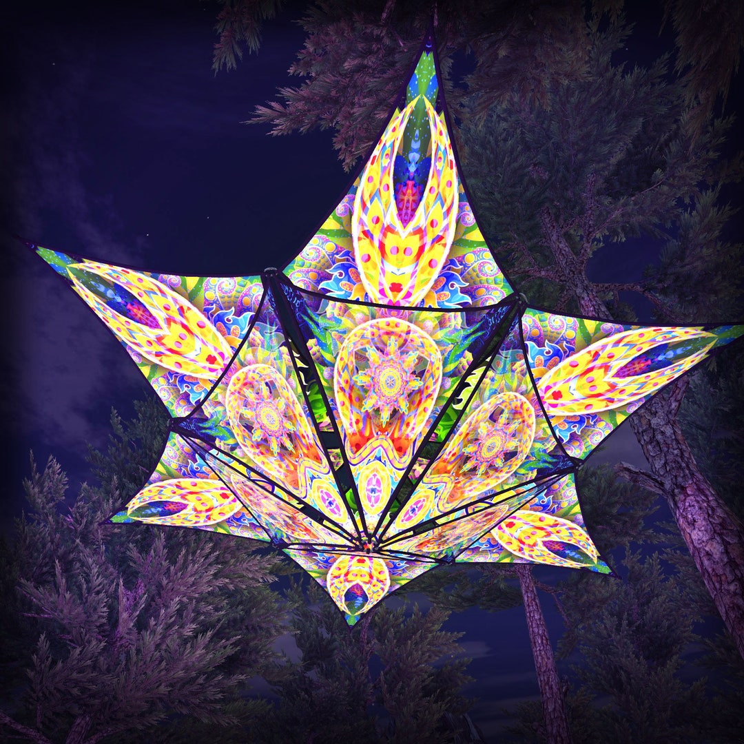 Ceiling Decoration Uv-reactive Canopy Psychedelic Party Decoration ...