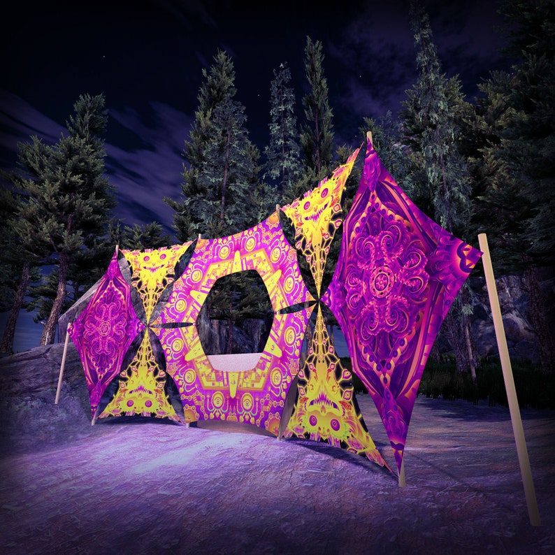 Dj-stage Decor Psychedelic Uv-reactive Party Decoration - Etsy