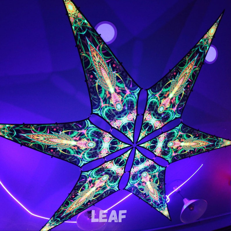 Ceiling Decoration Psychedelic Uv-reactive Canopy 6 Petals - Etsy