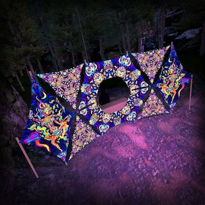 Dj-stage Decor - Psychedelic Uv-reactive Party Decoration - Design Set ...