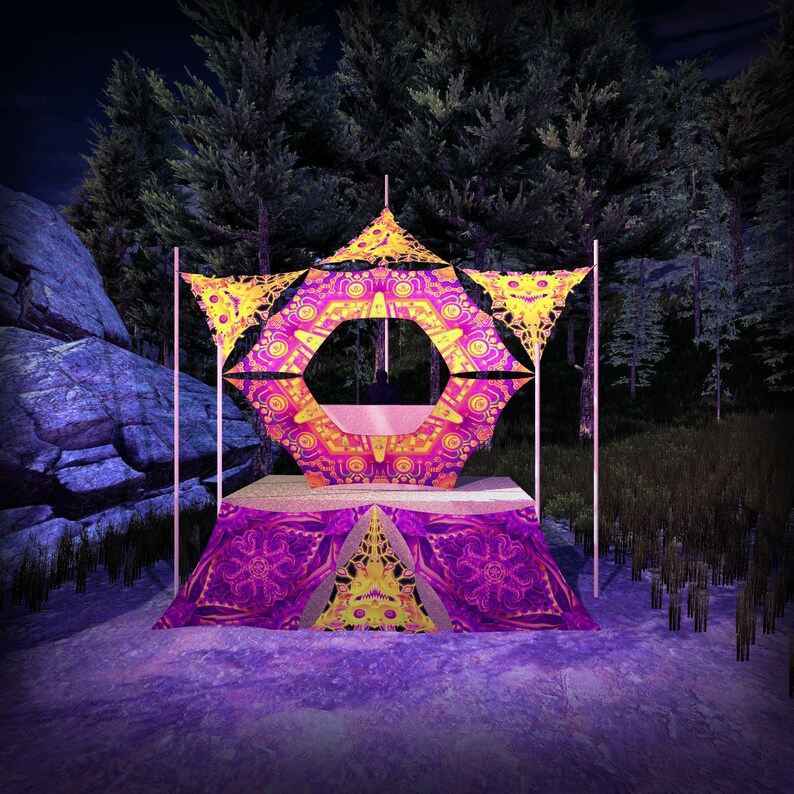 Dj-stage Decor Psychedelic Uv-reactive Party Decoration - Etsy