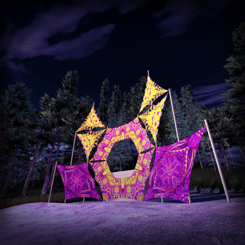 Dj-stage Decor Psychedelic Uv-reactive Party Decoration - Etsy