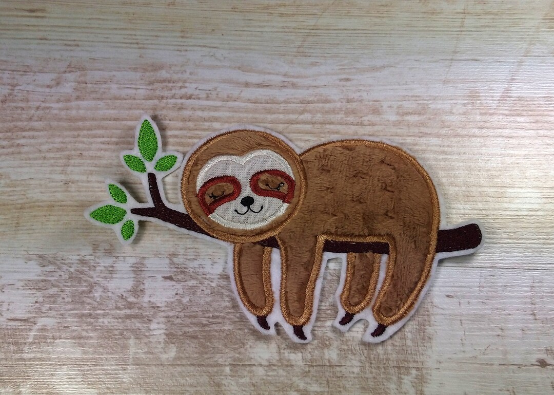 Sloth Fluffy Sloth Embroidery Applique Applique for Sewing and Ironing ...
