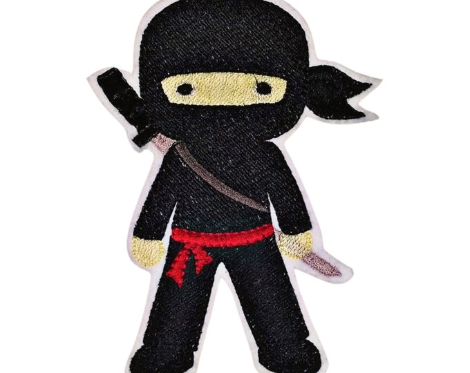 Ninja negro Ninja negro Apliques bordados Apliques para coser y ...