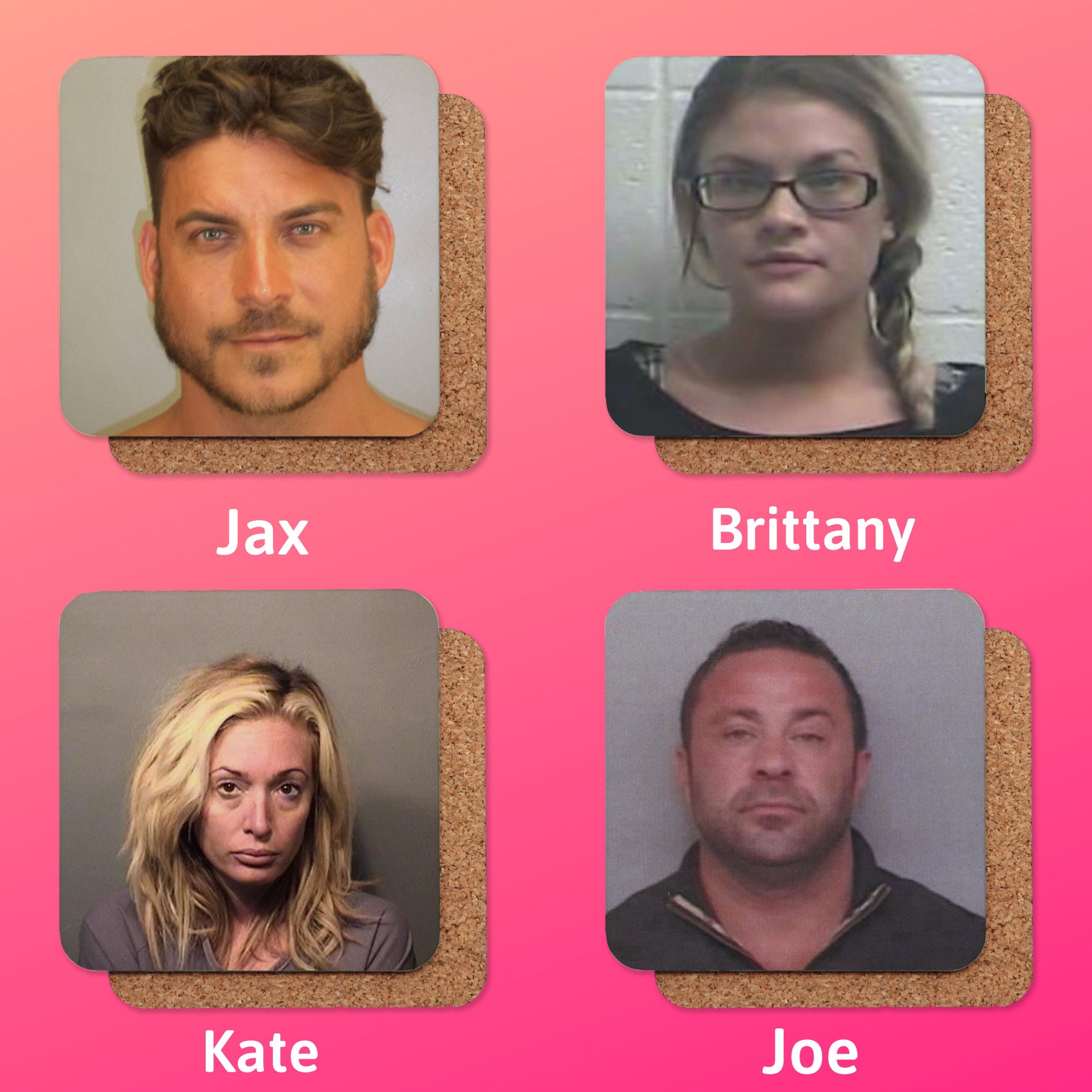 Bravolebrity Mugshot Coasters - Customize Your Own Set of 4 - Real ...