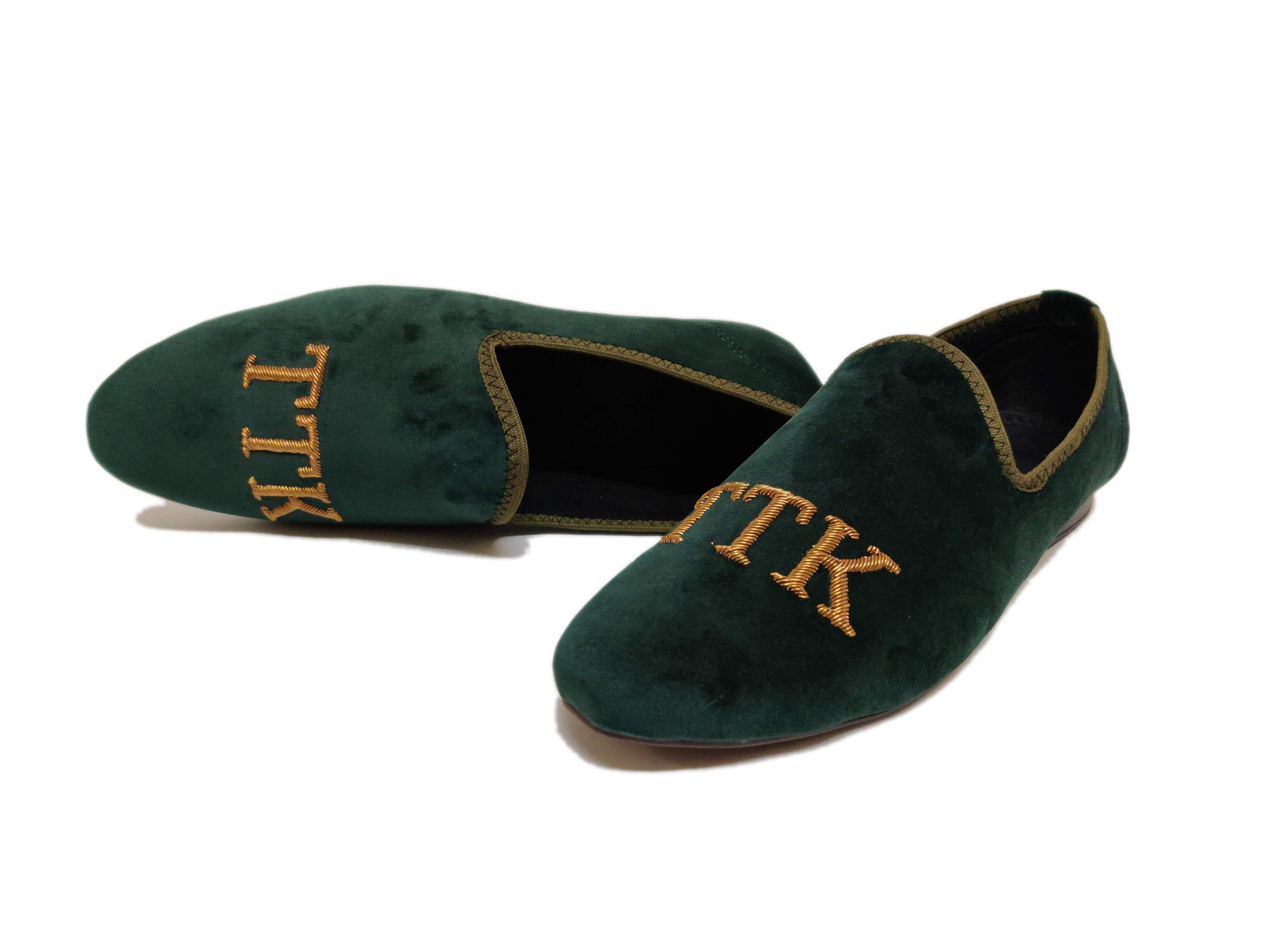 Initial Embroidery Handmade Shoes Customizable Bullion Thread - Etsy UK